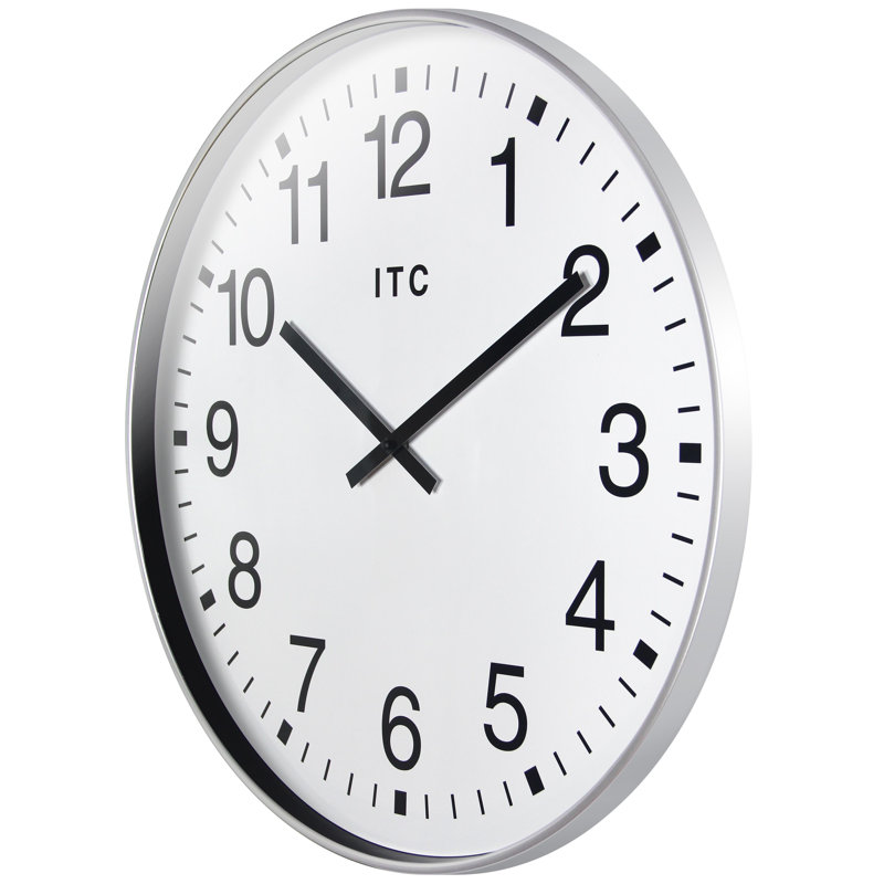 Infinity Instruments Profuse ITC Round Plastic Wall Clock 19.375 Inches - Silver | Wayfair
